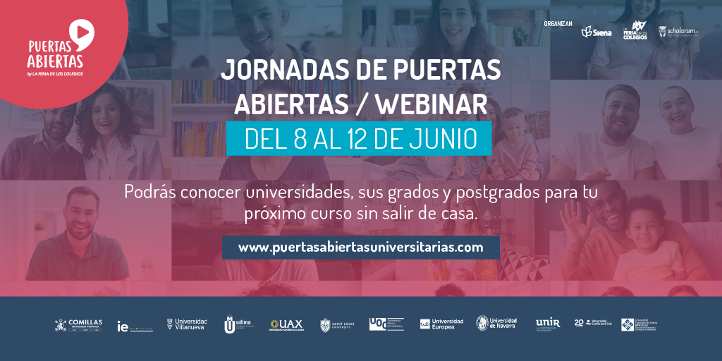 Del 8 al 12 de junio se celebrará la Jornada virtual de Puertas Abiertas Universitarias - Magisnet