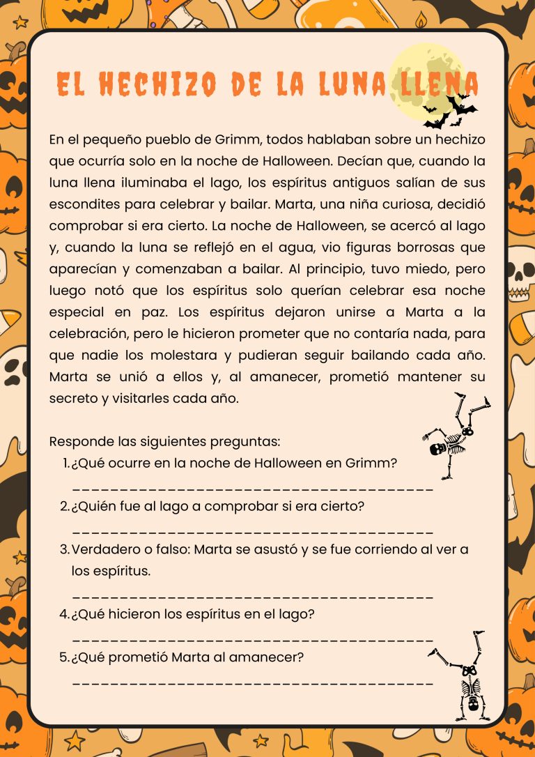 Relatos de Halloween: Comprensión lectora - Magisnet